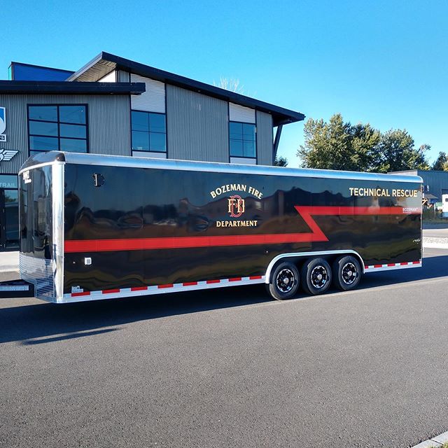 Vinyl trailer wrap project for Bozeman Fire · SCS Wraps