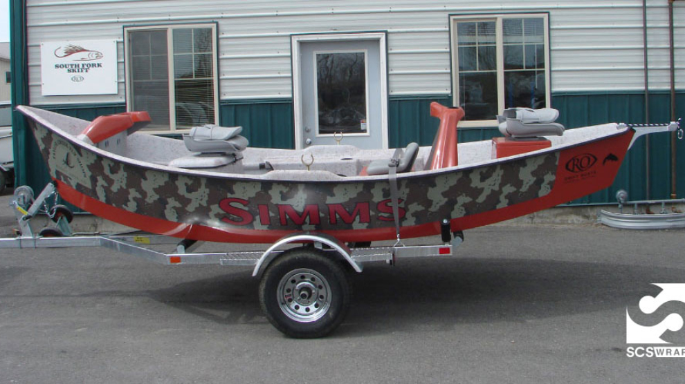 Simms Fishing Products/RO Drift Boat Custom Wrap · SCS Wraps