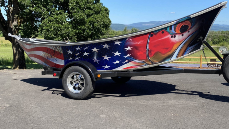 DeYoung Steelhead / American Flag Boat Wrap · SCS Wraps